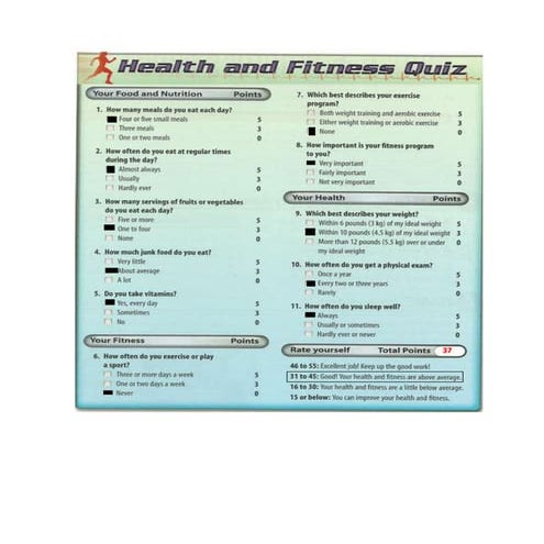 Health and fitness quiz | PDF