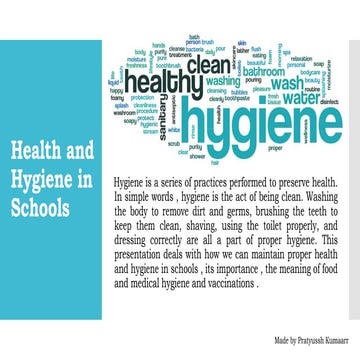 Health and Hygiene in Schools | PPTX