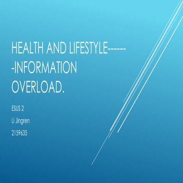 Health and lifestyle ------information overload. | PPTX