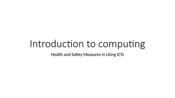 Safety Precautions When Working in ICT Environments | PPTX
