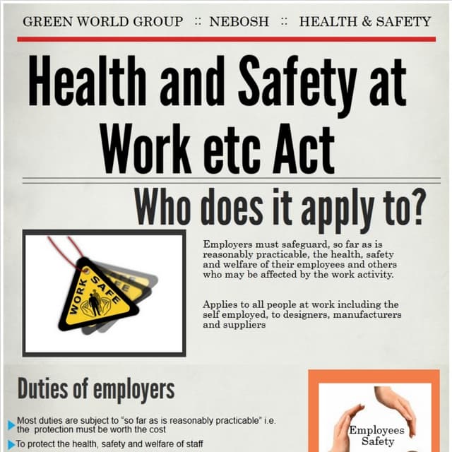Health and safety act | PDF