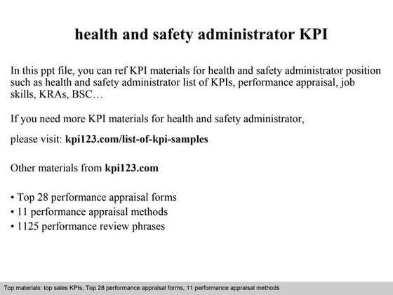 Health and safety coordinator kpi | PPT