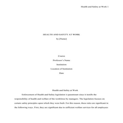 Health and safety at work | PDF