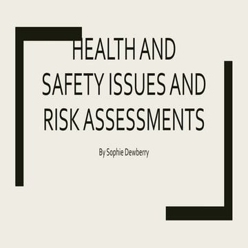 Health and Safety Issues and Risk Assessments | PPT