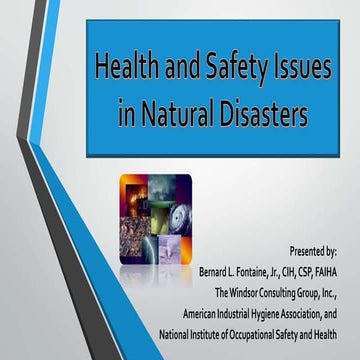 Health and Safety Issues in Natural Disasters | PPTX