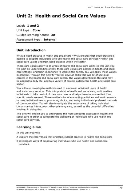 Unit 12 creative and therapeutic activities specification | PDF