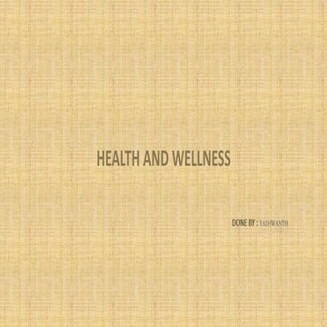 Health and wellness | PPTX