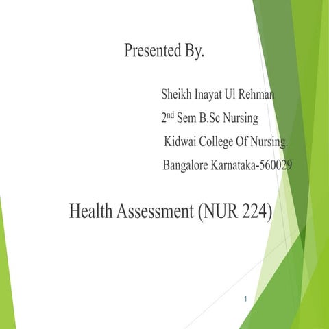 health assessment For B.Sc Nursing 2024 PPT | PPT
