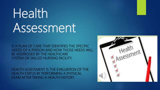 General survey for health assessment fundamental of nursing | PPTX