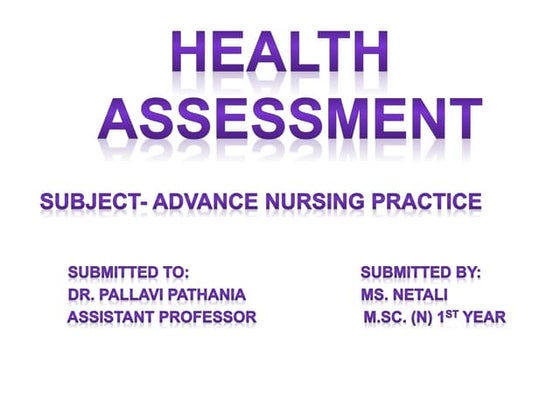 Nursing health assessment | PPT