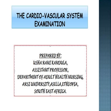 Health assessment on the cardiovascular system examination | PPTX