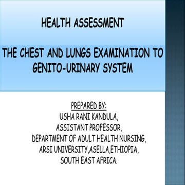 Health assessment on the chest and lungs examination | PPTX