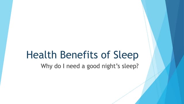 Importance of sleep | PPTX