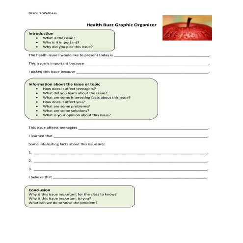 Health buzz graphic organizer | PDF