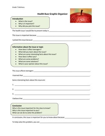 Health buzz graphic organizer | PDF