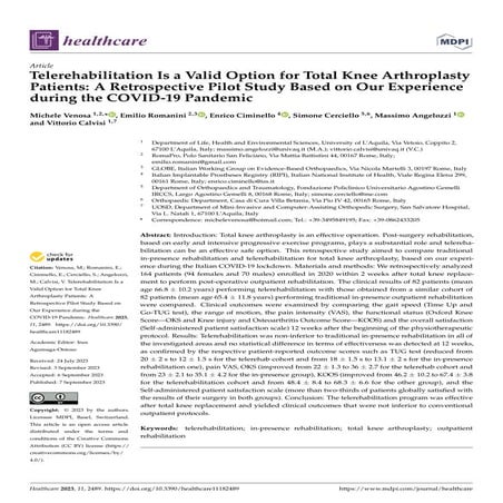 Rehab-at-Home after Total Knee Replacement Whitepaper | PDF