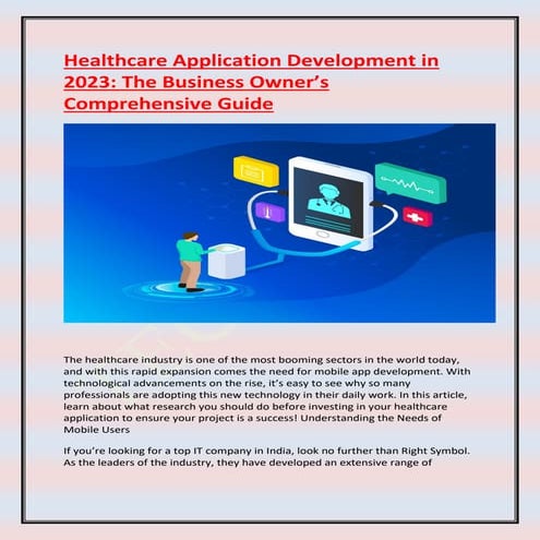 Healthcare Application Development in 2023.pdf | Computer Software and Applications | Computing