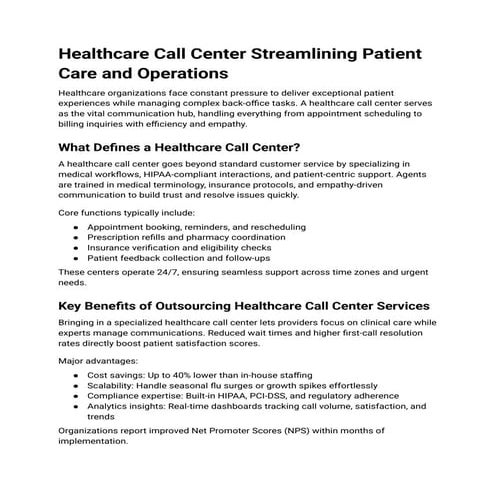 How to build a centralized healthcare call center | PPTX