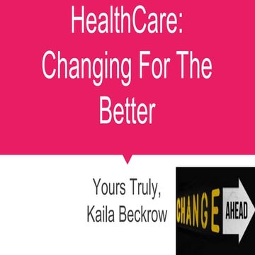 HealthCare: Changing for the better | PPT