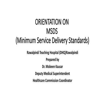 Orientation On Healthcare Commission MSD | PPT