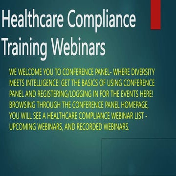 Healthcare Compliance Training Webinars.pptx