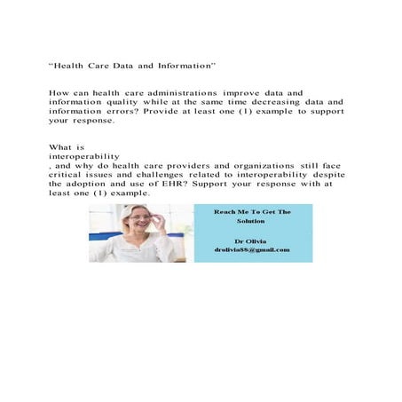 Health Care Data and Information”How can health care admi | DOCX