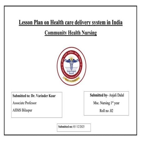 healthcare delivery lesson plan .pdf for msc nursing | PDF