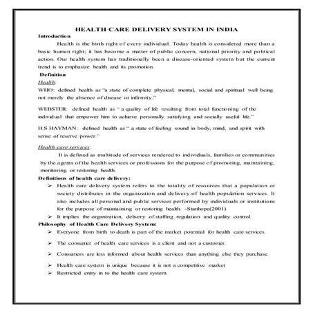healthcare delivery system | PDF