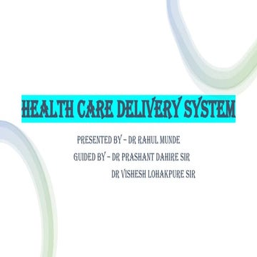 healthcare delivery system | PDF
