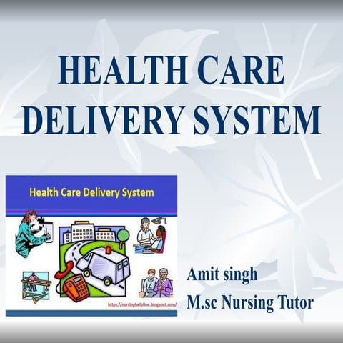 Health Care Delivery System Bsc 1st yr 2024.ppt, BSC 5TH SEM | PPTX