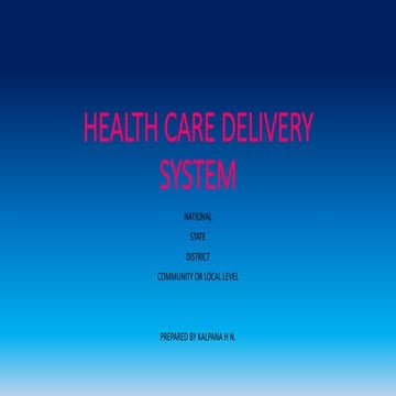 Health care delivery system in india | PPTX