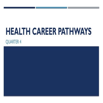 LESSON 1 QUARTER 4 HEALTH CAREER PATHWAYS | PPT