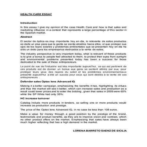 Health care essay | DOCX
