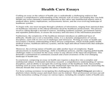 Health Care Essays.pdf | Medical Health