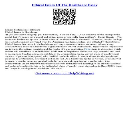 Healthcare Essay Topics | PDF