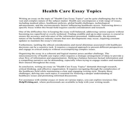 Health Care Essay Topics.pdf