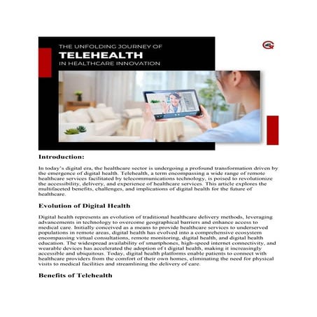 Telehealth: Explores Benefits, Challenges and Implications of Digital ...