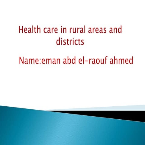 Health care in rural areas and districts | PPT