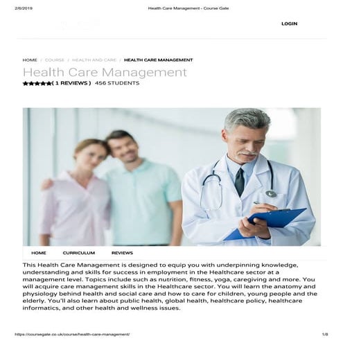 Health Care Management - Course Gate | PDF