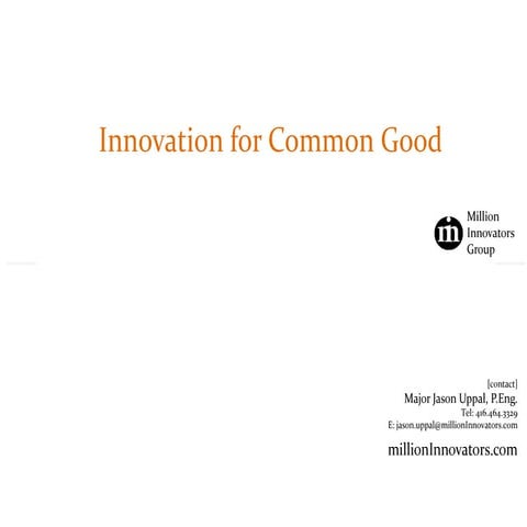 Innovation for Common Good | PPT