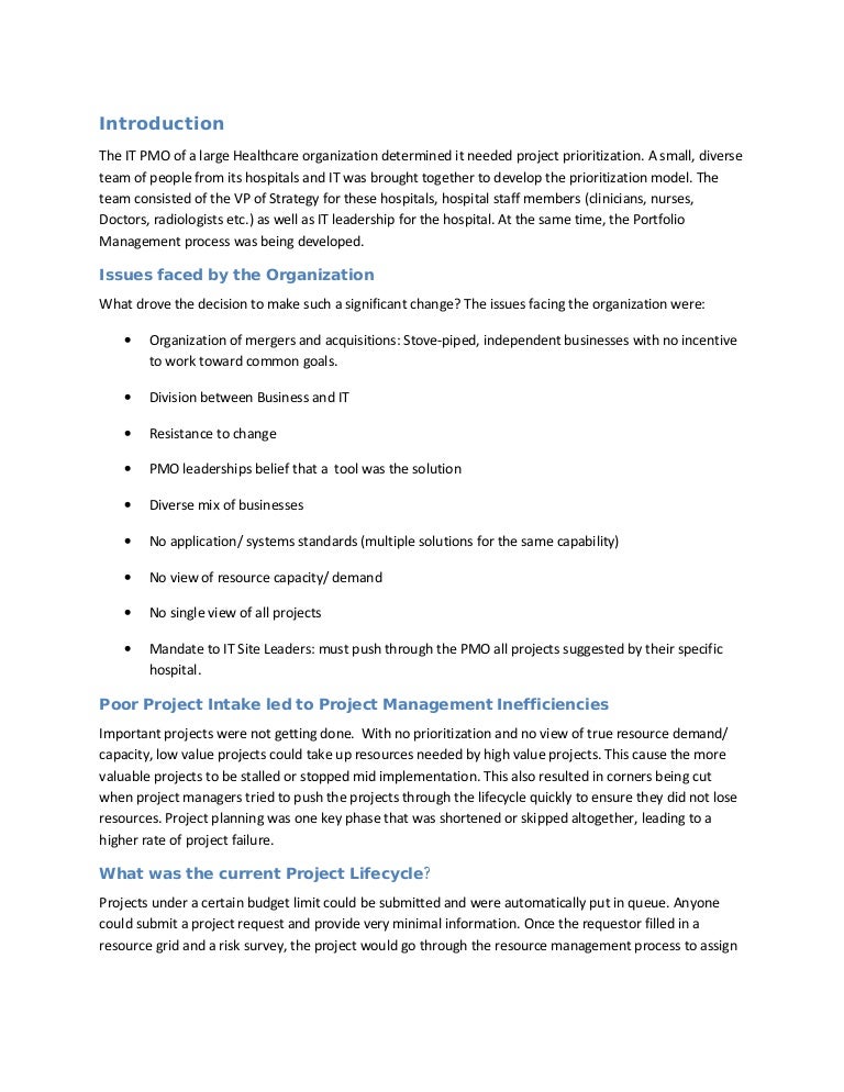 Healthcare Project Prioritization 102708
