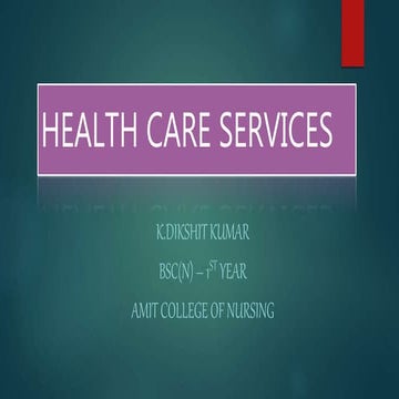 Levels of health care ppt | PPTX
