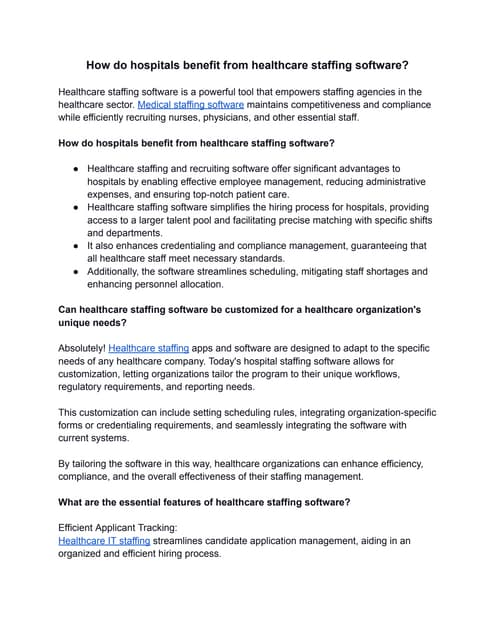 Optimizing Healthcare Software: A Guide to Maximum Efficiency | PDF