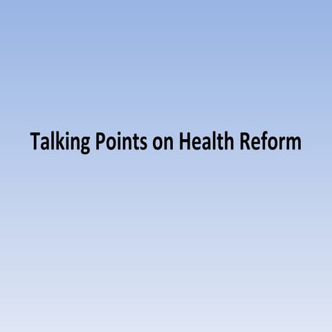 Health Care Talking Points Presentation Document | PPT