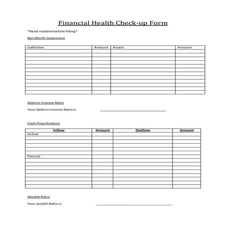 Health checkup form | DOCX