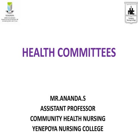 Health committees anand | PPTX
