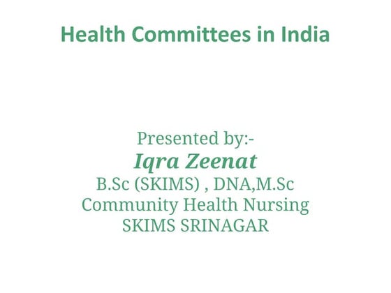 BHORE COMMITTEE community health nursing.pptx | Infectious Diseases ...