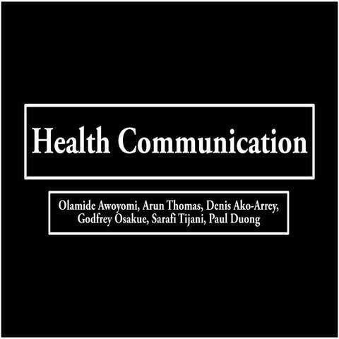 Health Communication | PPT