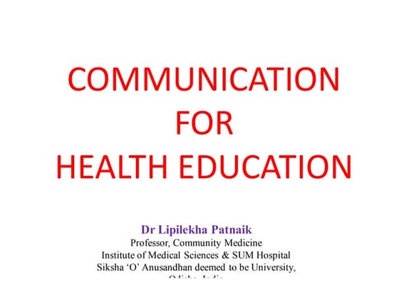 Health education principles and concepts | PPT