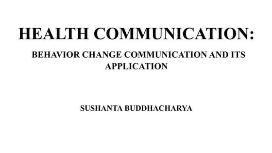 Behaviour change communication | PPTX